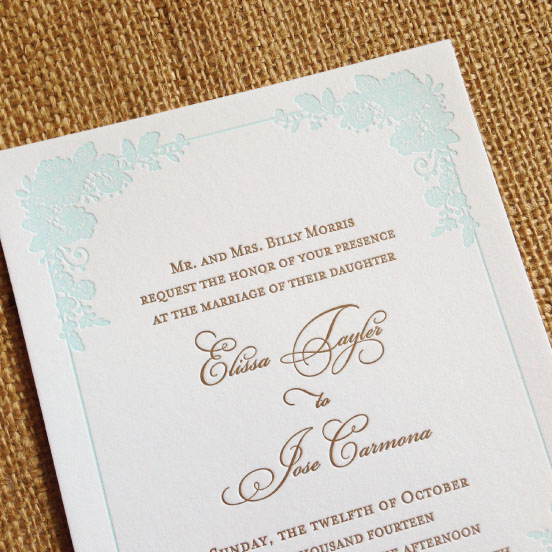 Affordable Letterpress Wedding Invitation