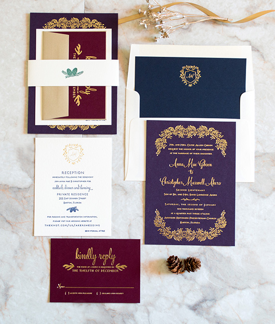 elegant winter-garden inspired invitations